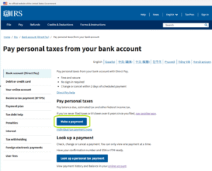 How to Pay Fderal Estimated Taxes via IRS Direct Pay (Bank Account ...
